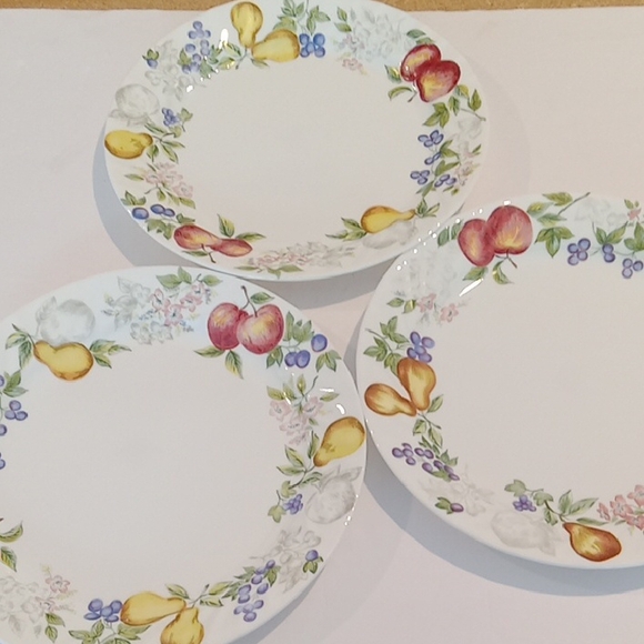 Corelle | Dining | Fruit Pattern Dinner Plate Set Of 3 | Poshmark